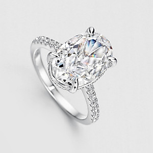 Michooyel Oval Cut 4ct Engagement Ring Sterling Silver Cubic Zirconia Rhodium Plated Solitaire Women‘s Ring Wedding Ring Promise Ring Wedding Band
