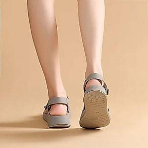 Bernal Comfortable Sandals for Women,Lightweight Athletic Walking Sandals with Adjustable Straps Outdoor Waterproof (Grey 6)