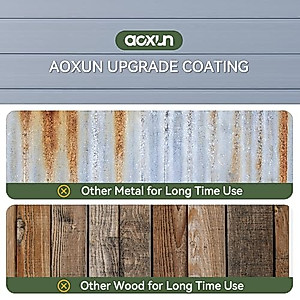 Aoxun 6x4FT Resin Outdoor Storage Shed with Floor, Plastic Garden Shed with Lockable Door and Window, Tools House to Store Patio Furniture, Bike Accessories, Garbage Can and Lawn Mower - Grey