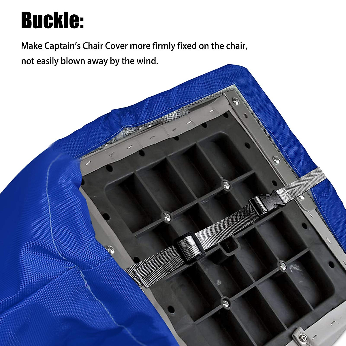 Boat Seat Cover Heavy Duty Oxford Fabric, Captain's Chair Cover Weather Resistant 420D Waterproof, Boat Bench Chair Seat Cover,Full Length Protection for Your Helm Chair Protective Cover （Blue）