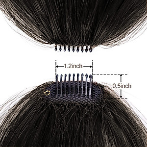 MORICA Clip in Bangs for Women 100% Human Hair Extensions Wispy Bangs Fringe with Temples Hairpieces Air Bangs Flat Bangs Clip Curved Bangs for Daily Wear