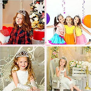 XiangGuanQianYing 12 Pieces Dress up Crowns Princess Crowns and Tiaras Dress up Costume Party Favor Accessories Silver Tiaras for Little Girls for Kids Wedding Prom Birthday Party