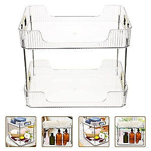 Cabilock Bathroom Organizer Countertop Shelf Bracket Bathroom Shelf Tiered Vanity Shelf Organizer Holder 2-Tier Versatile Kitchen Rack Bathroom Organizer Countertop Shelf Bracket