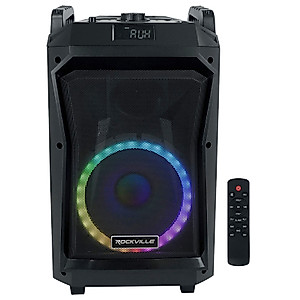 Rockville RockNGo 800 10" Portable Wireless Bluetooth Speaker w/LED/Wheels/Loud!, Black
