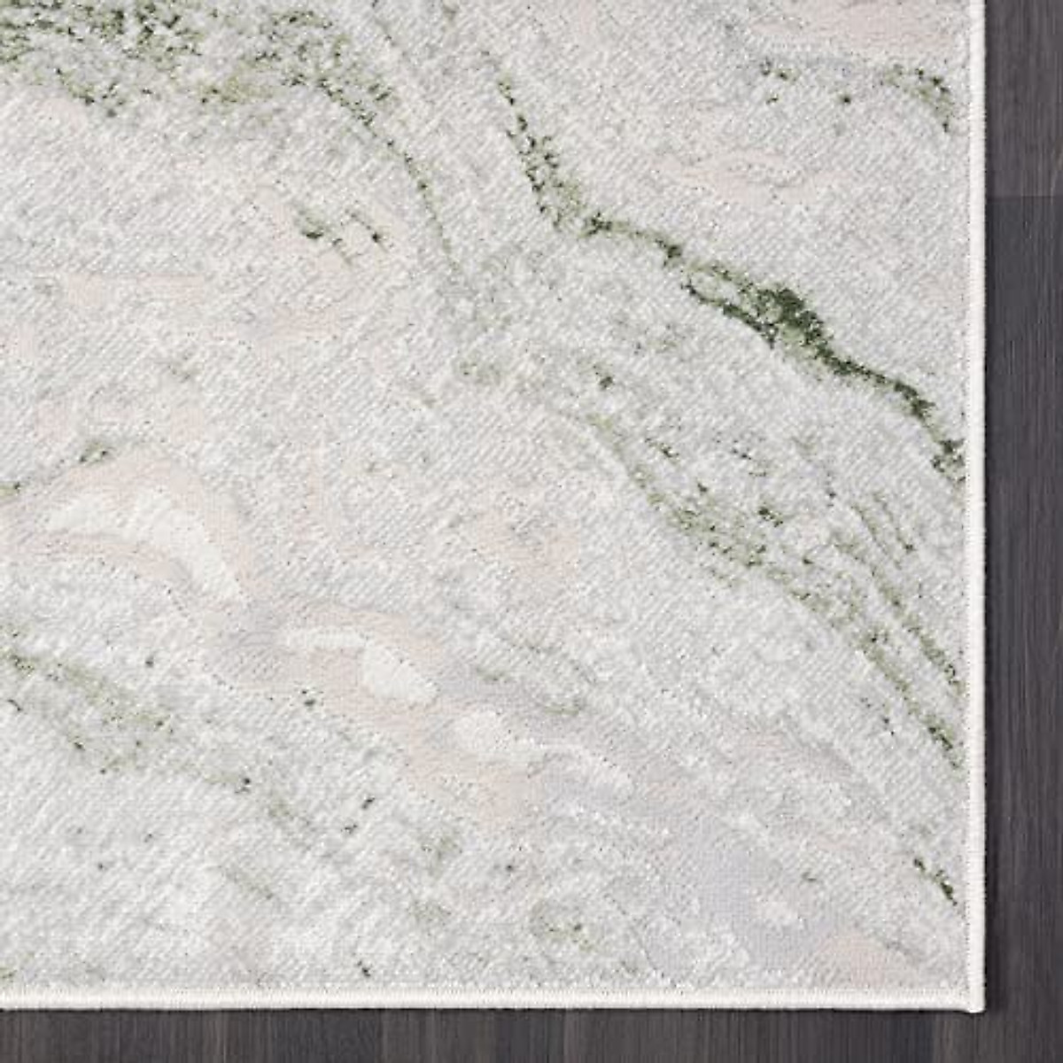 Abani Atlas 8'x10' Green/Grey Area Rug, Abstract Marble - Durable Non-Shedding - Easy to Clean