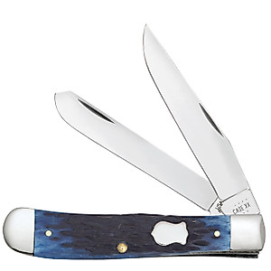 Case Navy Blue Bone Trapper Pocket Knife - - (6254 SS) - Length Closed: 4 1/8 Inches