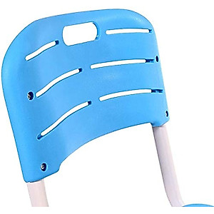 Atezch_ Kids Functional Desk and Chair Set, Height Adjustable Children School Study Desk, Metal Hook and Storage Drawer for Boys Girls, Anti-Slip (Blue)