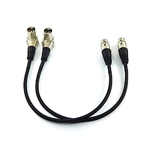 WJSTN Right-Angle Male XLR to Straight Female XLR, XLR Adapter Cable 2Pack