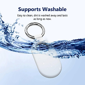 Silicone Case Compatible with Samsung Galaxy SmartTag 2, Anti-Scratch Silicone Protective Skin Cover for SmartTag 2 (2023) with Keychain (White)