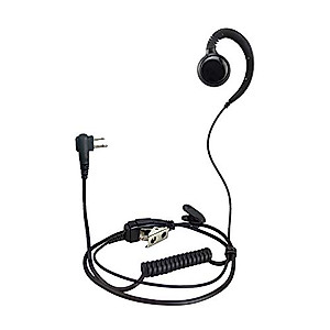 PROMAXPOWER Two Way Radio 1-Wire C-Shape Swivel Headset Earpiece PTT for Motorola CP88, CP100, CP185, CP200, CP200D, CLS1110, CLS1410, EP450