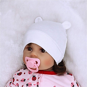 Exemaba Newborn Hats - Cute Infant Girls Boys Bear Ears Hospital Cap Unisex Baby Accessories for 0-3 Months(Black&White&Grey)