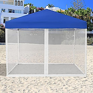 IJIALIFE Mosquito Net with Zipper for 10' x 10' Patio Gazebo Canopy and Tent, Zippered Mesh Sidewalls Screen Walls for Outdoor Camping and Garden(White)