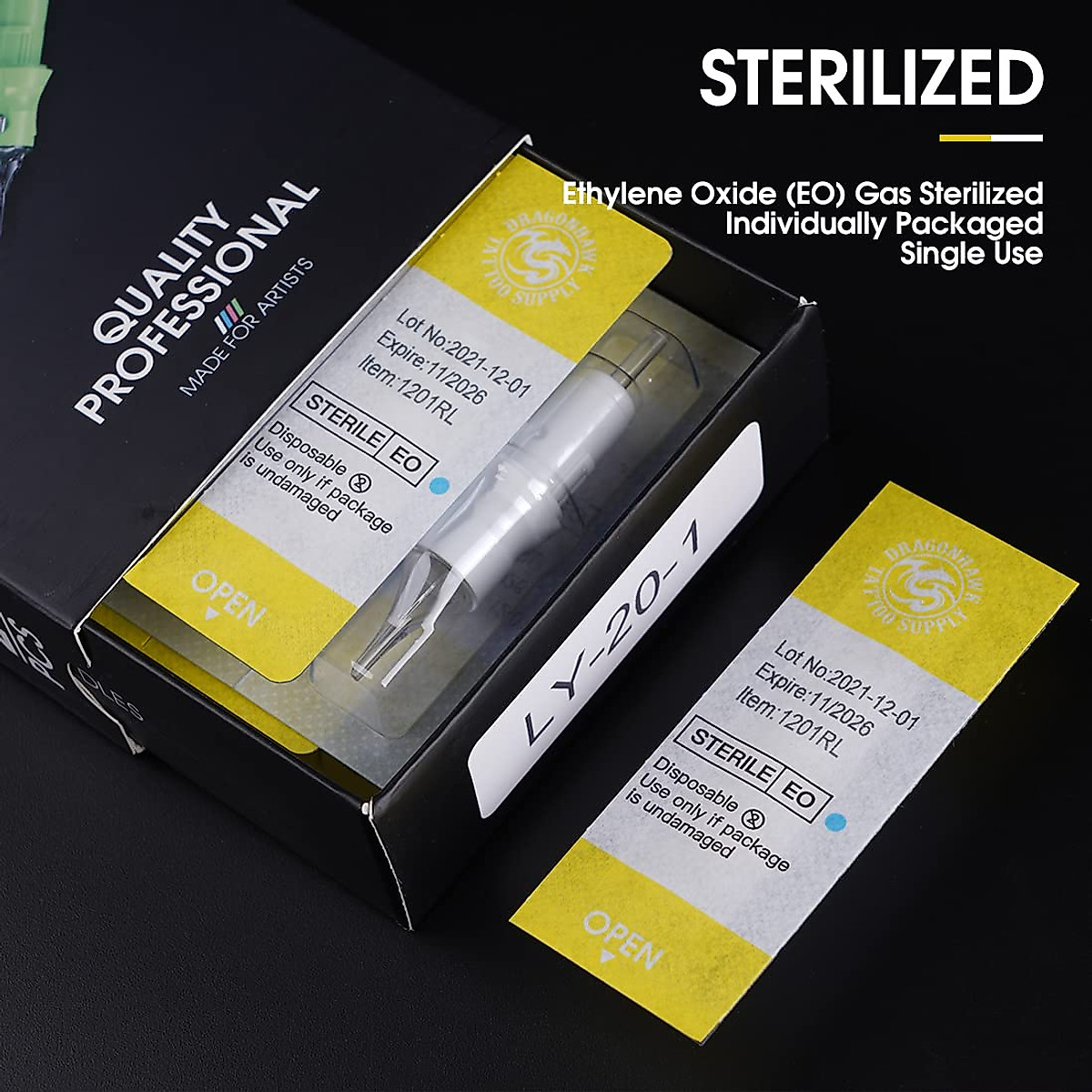 Dragonhawk Complete Rotary Tattoo Pen Machine Kit For Mast Tour Permanent Makeup 20Pcs Cartridges Needles Power Supply Color Inks for Tattoo Studio Artists 366H