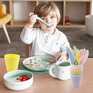 Muulaii Set of 12 Kids Plastic Cups- 8 oz Children Drinking Cups Reusable Unbreakable Plastic Stackable Water Tumblers for Kids & Toddlers Bright Colored- Dishwasher and Microwave Safe