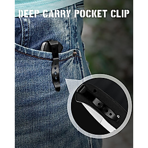 Folding Pocket Knife with Clip, 3 inch 8Cr13MoV Steel Drop Point Blade with G10 Handle, Small EDC Knives for Men Women Outdoor Camping Hunting Hiking Survival Pocketknife