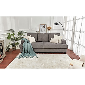 PaPaJet Sofa, Deep Seat Sofa-Contemporary Bouclé Sofa Couch, 3 Seater Sofa for Living Room-Oversized Sofa, Off-White Comfy Sofa