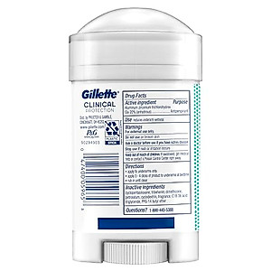 Gillette Clinical Antiperspirant and Deodorant for Men, Long Lasting Sweat Protection, Ultimate Fresh, 2.6 Ounce