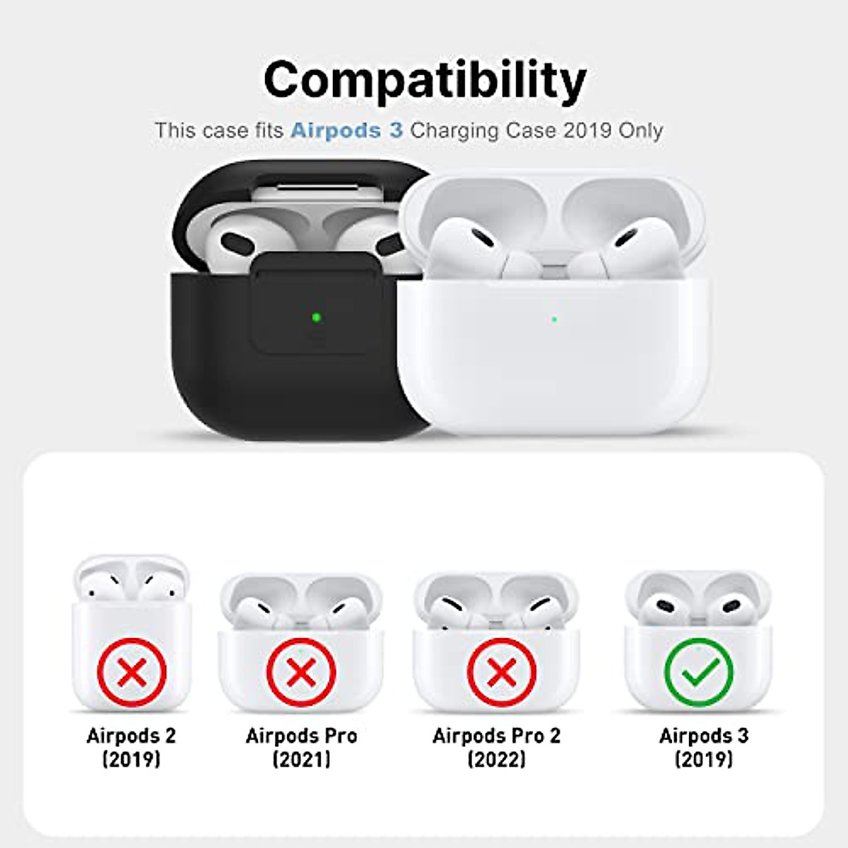 FUNLINK for Airpods 3rd Generation Case, [Upgrade Secure Lock] AirPods 3 Case Cover Shockproof Silicone Skin Protective Case for Apple Airpod Gen 3 with Keychain