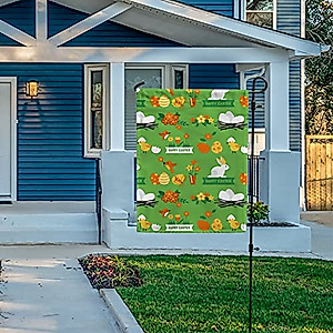 My Little Nest Seasonal Garden Flag Easter Bunny And Eggs Vertical Garden Flags Double Sided for Home Farmhouse Yard Holiday Flag Outdoor Decoration Banner 12"x18"