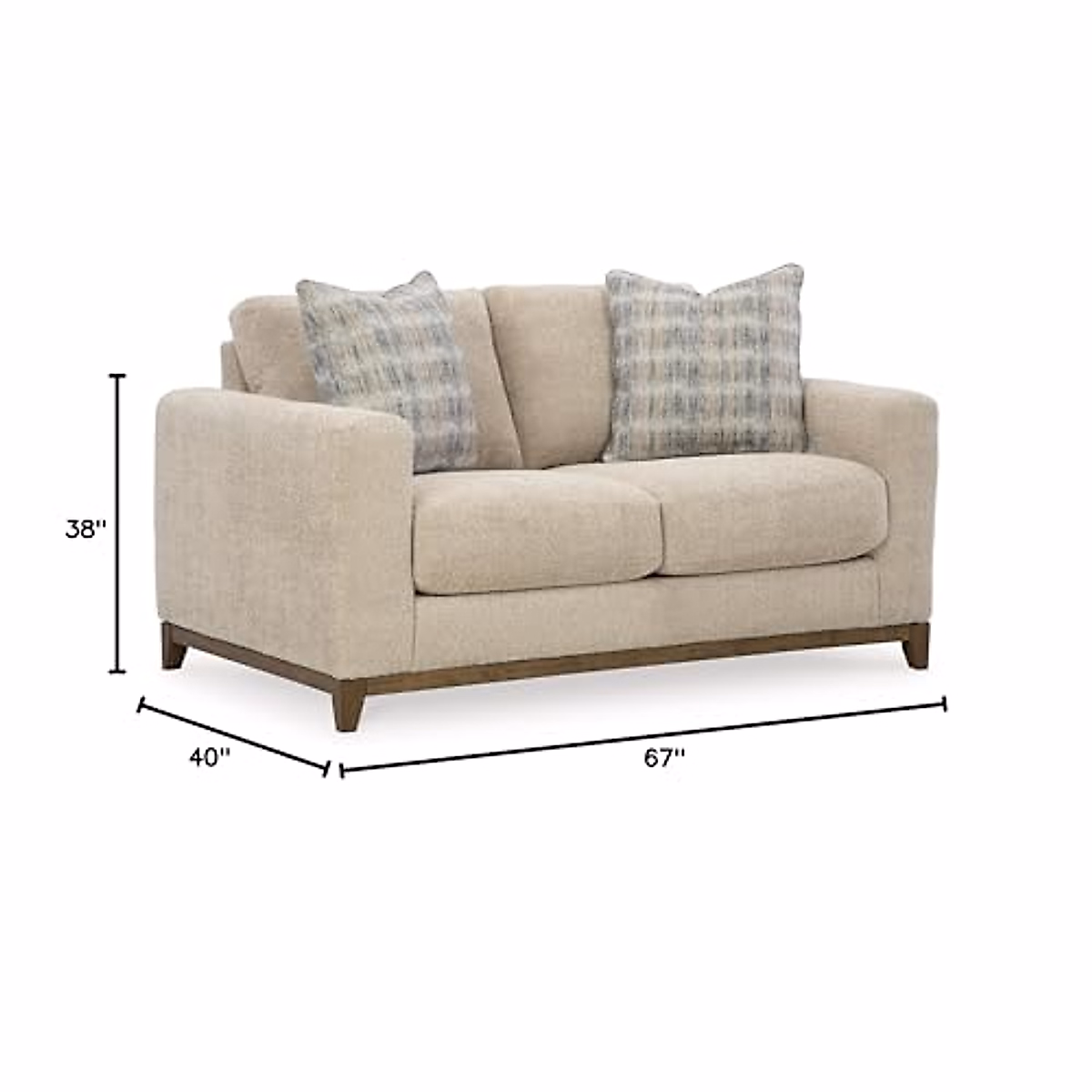Signature Design by Ashley Parklynn Classic Loveseat for Living Room, Beige