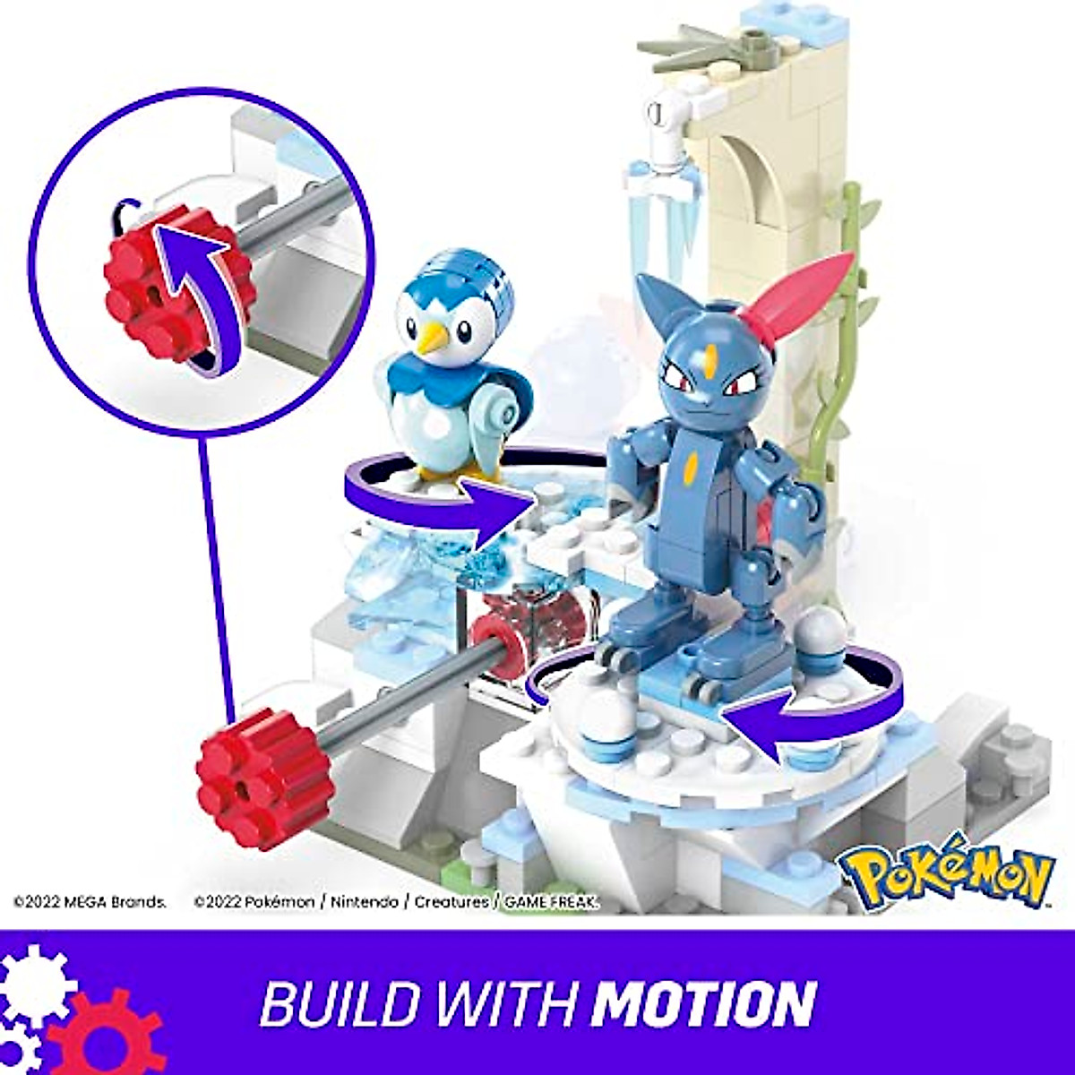 MEGA Pokémon Building Toys Set, Piplup and Sneasel’s Snow Day with 183 Pieces, 2 Poseable Characters and Motion, for Kids