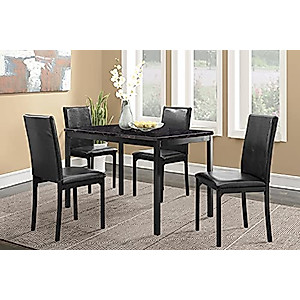 Lexicon Malaya Metal Dining Table with Faux Marble Top, 48" x 30", Black