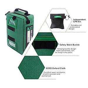 Bearhoho 11''x7'' Big Size Survival First Aid Kit Empty Emergency Trauma Bag Medical Kit with Labeled Compartments for Boat Car Camping Hiking Travel & Backpacking