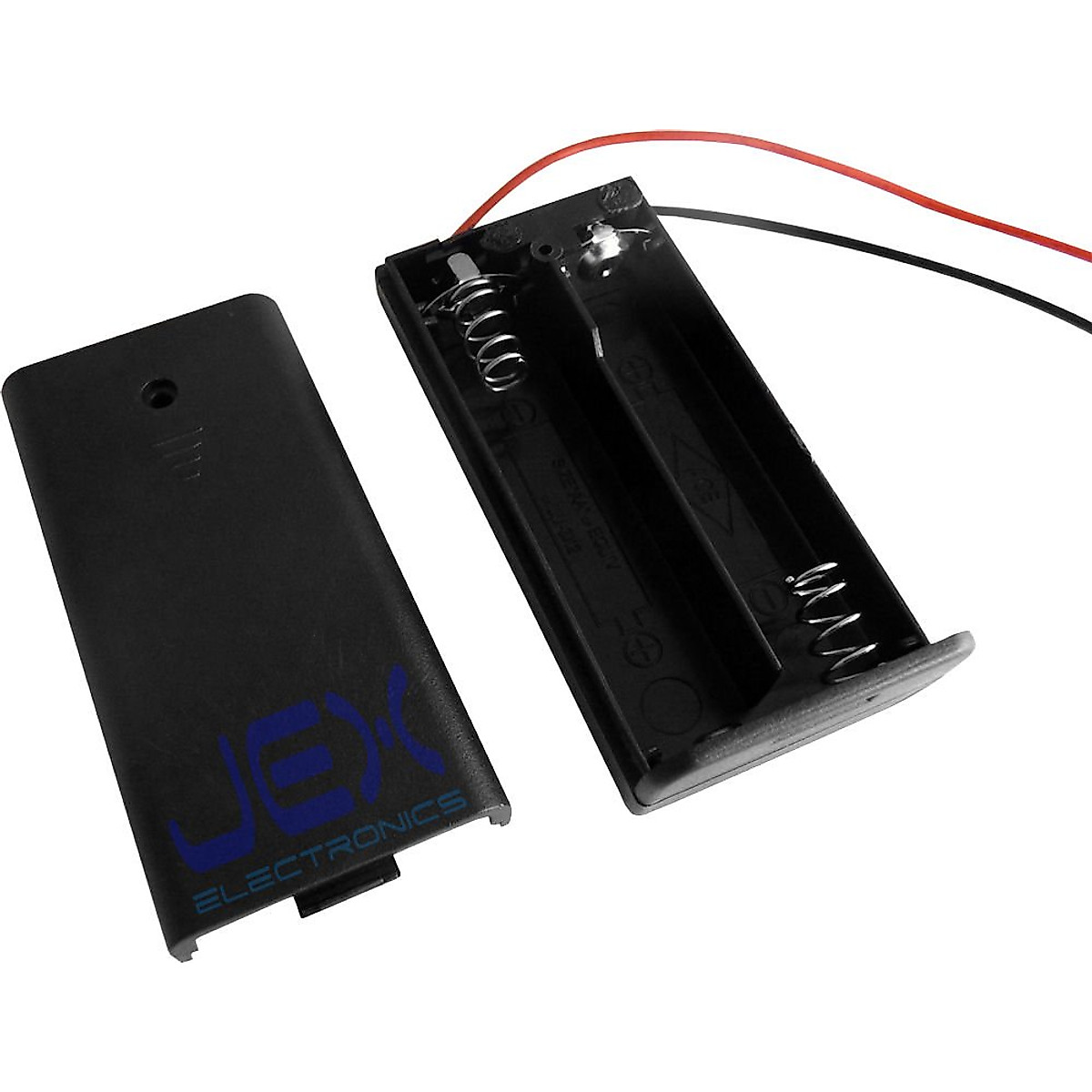 Jex Electronics Two/Twin/2X AA DIY Battery Holder Case Box 3V with Power Switch & Bare Wire Ends