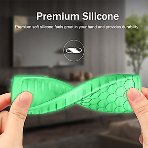 Fintie Silicone Case for Fire TV Stick 4K Max (2nd Gen)/Toshiba/Insignia/Pioneer/Fire TV 2-Series/4-Series/Omni Series TV Remote - Anti Slip Shockproof Cover for Alexa Voice Remote Enhanced,Green Glow