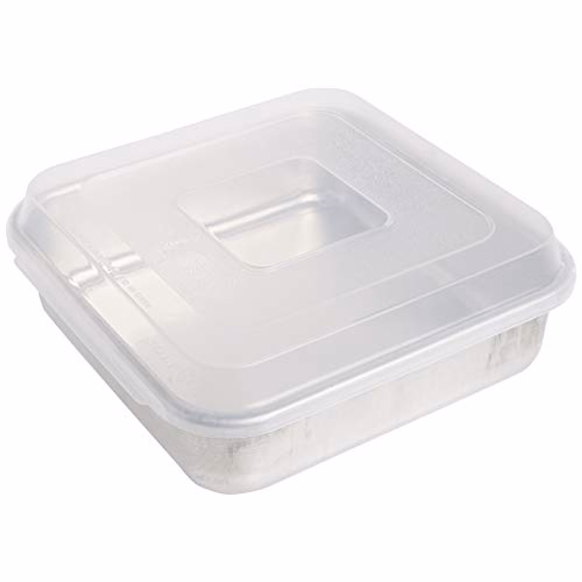 Nordic Ware Natural Aluminum Commercial Square Cake Pan with Lid, Exterior 9.88 x 9.88 Inches