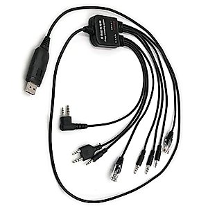 Fumei 8 in 1 Computer USB Programming Cable Compatible with Kenwood Motorola Yaesu Vertex Icom TYT HYT Handheld Radio and Mobile Radio