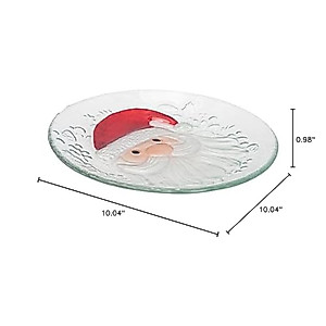 Transpac Fused Glass Santa Plate