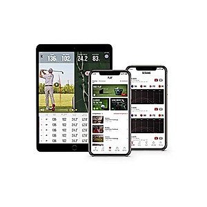 Rapsodo Mobile Launch Monitor for Golf Indoor and Outdoor Use with GPS Satellite View and Professional Level Accuracy, iPhone & iPad Only,Black/Red