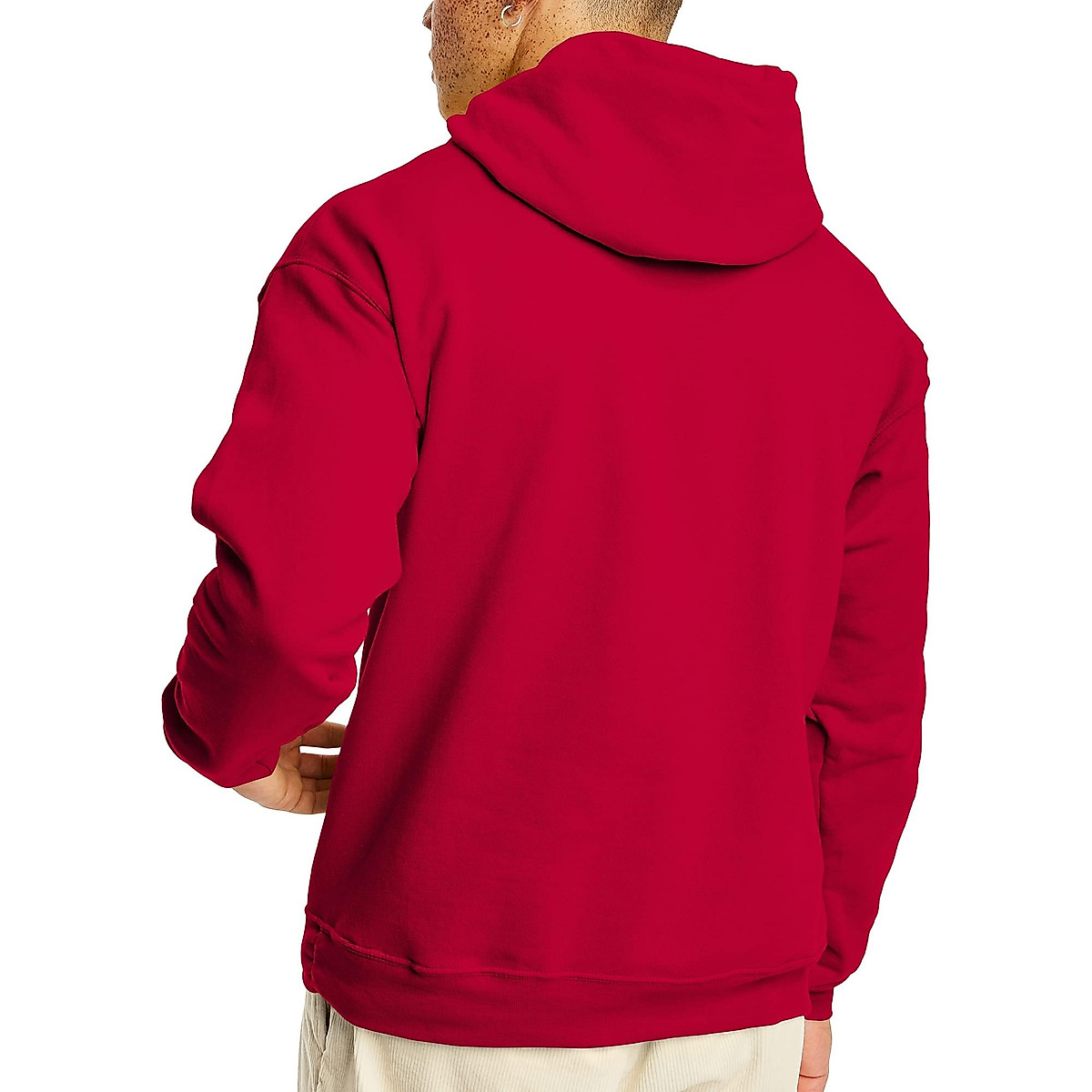 Hanes Men's Pullover EcoSmart Hooded Sweatshirt, Deep Red, XX-Large