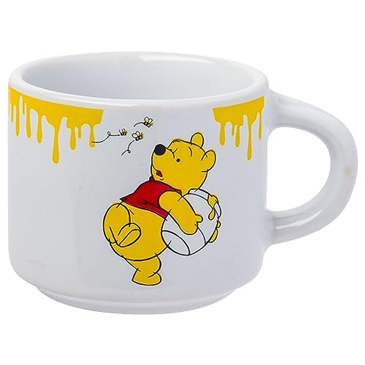 Silver Buffalo Disney Winnie the Pooh Honey Hunny Drips 4pc Stackable Ceramic Espresso Small Cup Set, 3 Ounces