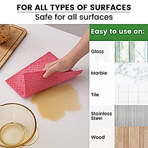 Homaxy Swedish Dishcloths for Kitchen, 6 Pack Reusable and Washable Cellulose Sponge Cloths Dish Towels, Absorbent and No Odor Paper Towels for Dishes ＆ Counters, Assorted