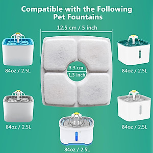 PewinGo Cat Water Fountain Filter 12 Pack for 84oz/2.5L Automatic Pet Fountain Cat Water Fountain Dog Water Dispenser, Cat Fountain Filter Replacement 3 Triple Filtration System
