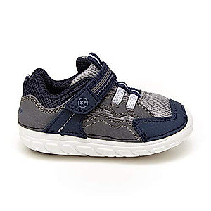 Stride Rite baby boys Soft Motion Kylo Sneaker, Navy/Gray, 6 Wide Toddler US