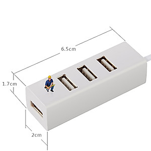 AYECEHI USB C to USB Hub 4 Port USB C Adapter USB Type C Hub for USB Type C Devices (White)