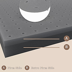 Sleepmax Extra Firm Mattress Topper Twin Size 4 Inch - Firm Memory Foam Mattress Topper for Pain Relief - Ventilated High Density Foam Bed Topper - No Odor, CertiPUR-US Certified