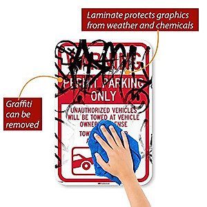 SmartSign "Warning - Permit Parking Only, Towing Enforced" Sign | 12" x 18" 3M Engineer Grade Reflective Aluminum
