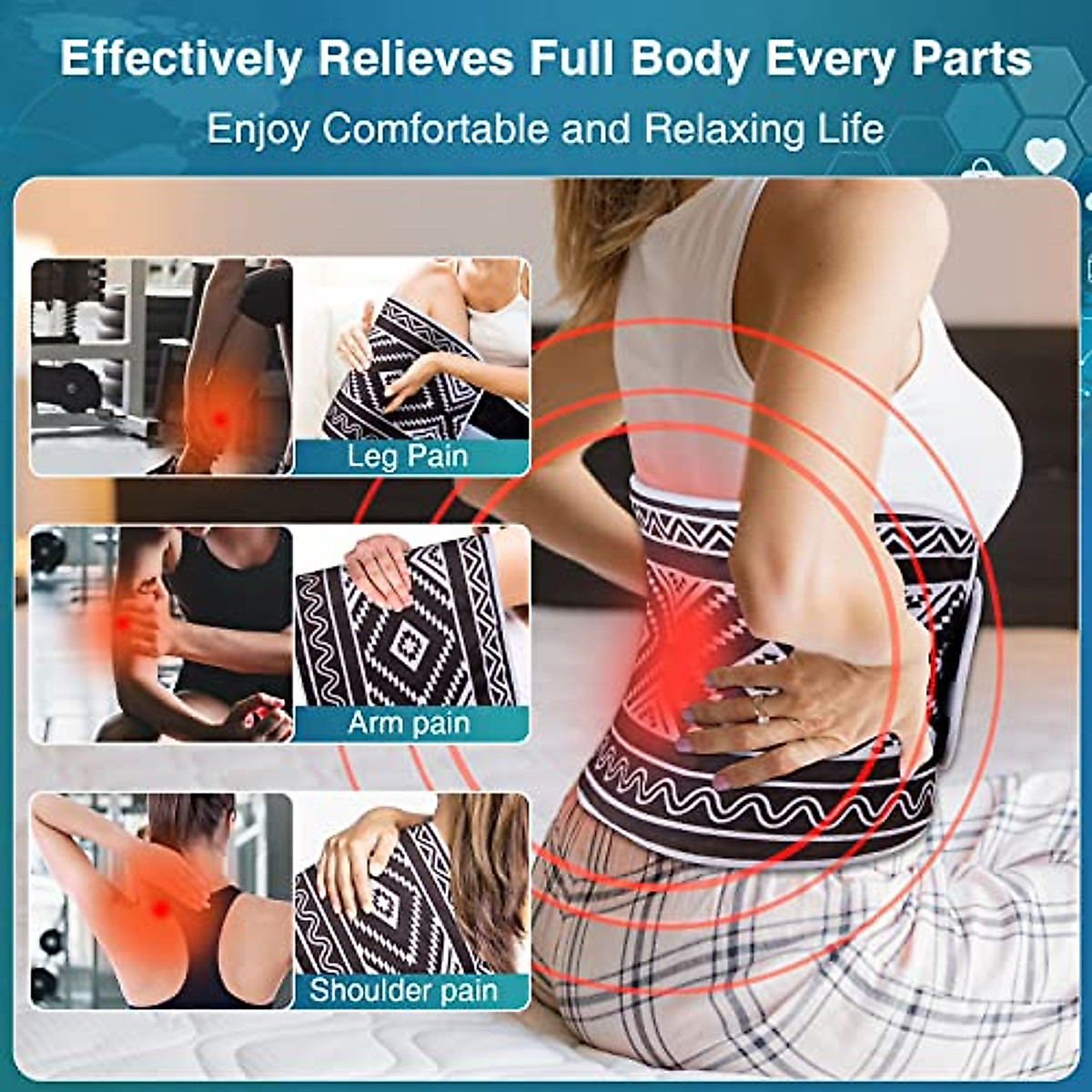 Heating Pad Toberto XL Electric Heating Pad for Back Pain and Cramps Relief,4 Timer Settings,12”x 47”Large Heating Pad with Auto Off and 6 Heat Setting for Period Cramps,Neck and Shoulders