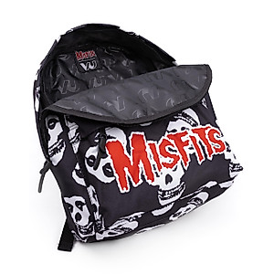 Misfits Backpack Music Skull Logo Black Red Rucksack 16”