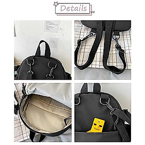 MUSICARD Girls Kawaii Backpack with Cute Pendant and Pins, Cute Mini Aesthetic Rucksack School Bag for Teens