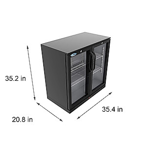 KoolMore BC-2DSW-BK Refrigerator, Double Door, Black