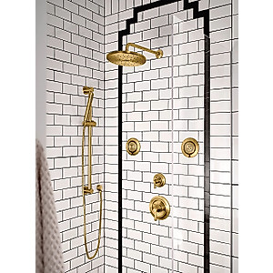 Moen TS1422BG Mosaic Round Two-Function Body Spray, Valve Required, Brushed Gold