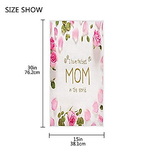 Gift for Mom,Mother's Day Roses Floral Soft Hand Towels 30x15,Decorative Best Mom Spring Summer Fingertip Kitchen Dish Towels Washcloth for Bathroom, Hotel, Gym and Spa