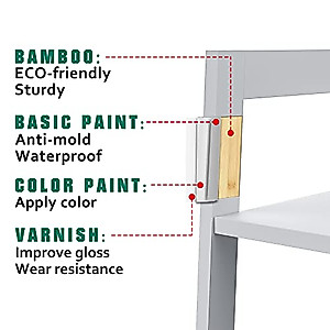 WTZ Bookshelf, White Book Shelf, Ladder Bookcase, 5 Tier Tall Book case for Bedroom, Living Room, Office, MC-508 (White)