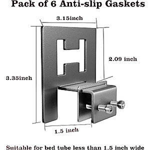 KR. LIF Non Slip Mattress Gaskets - 6 PCS Adjustable Size Mattress Holder for Metal Bed Frame, Heavy Duty Anti-Slip Mattress Gripper and Retainer Bar, Mattress Slide Stopper