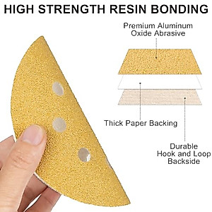 LotFancy Sanding Disc, 5 Inch 8 Hole, 110PCS 60 80 120 150 180 220 320 400 600 800 1000 Grit Sandpaper Assortment, Hook and Loop Sand Paper, Random Orbital Sander Pads